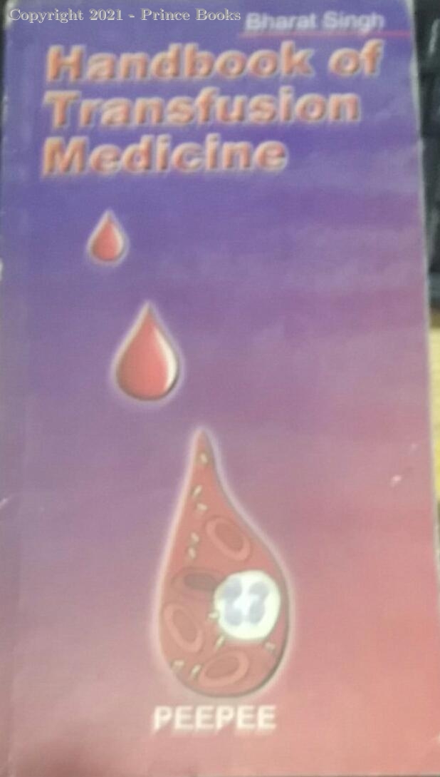 9798188867232 - Handbook Of Transfusion Medicine, 1e